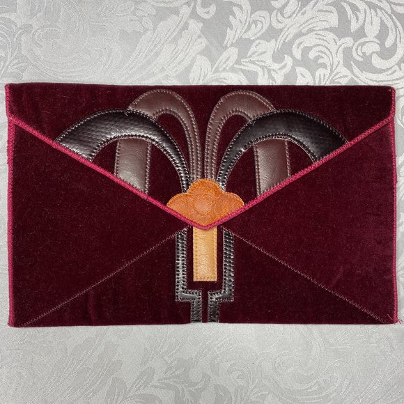 Bags | Art Deco Maroon Clutch Purse | Poshmark